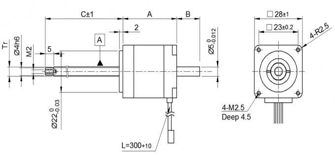 28mm Captive Non Captive Linear Stepper Motor For Linear Actuator Positioning